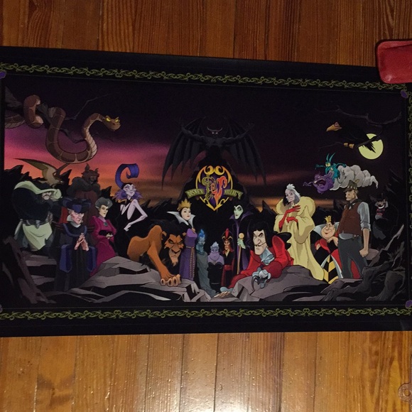 Disney | Wall Decor | Rare Disney Villains Poster | Poshmark